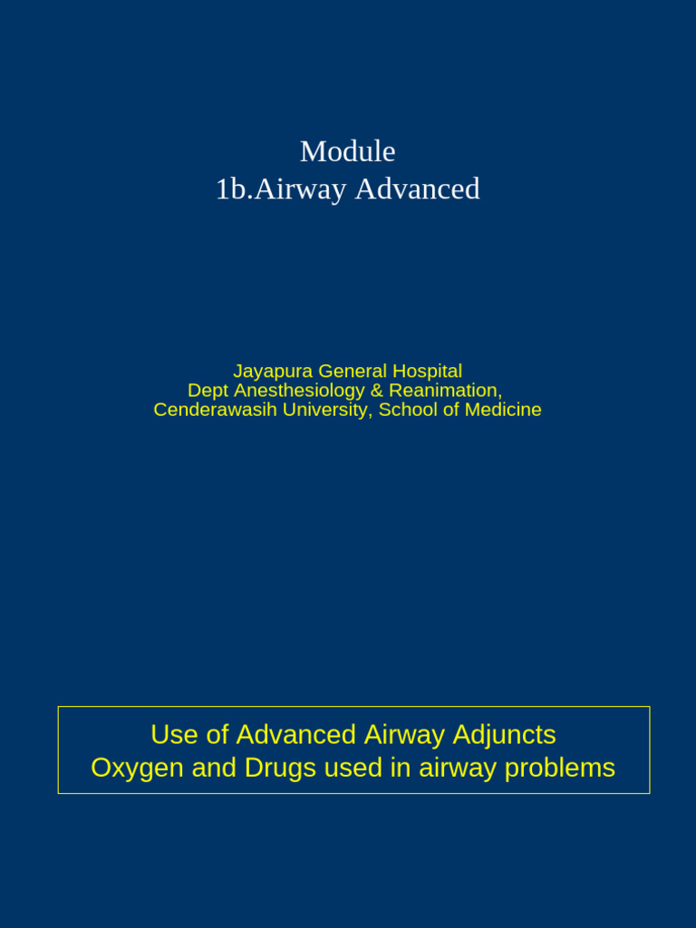Mod - 1b - Airway Advanced | PDF