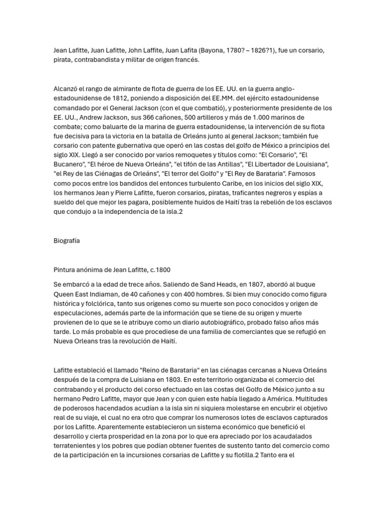 Jean Lafitte | PDF