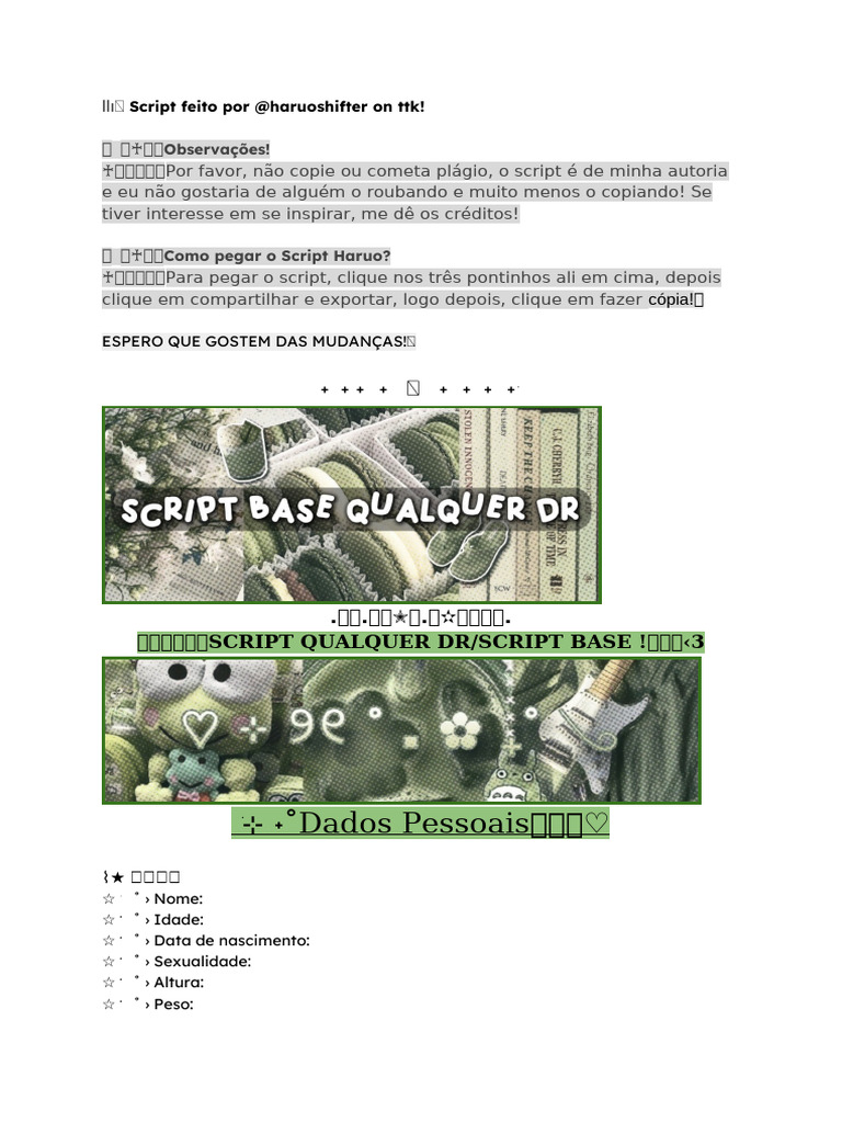 ?? Script Base Qualquer DR | PDF