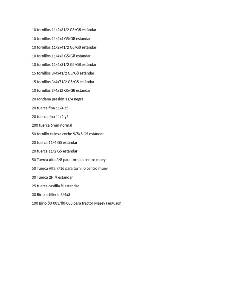 Pedido El Tornillo 11102024 | PDF