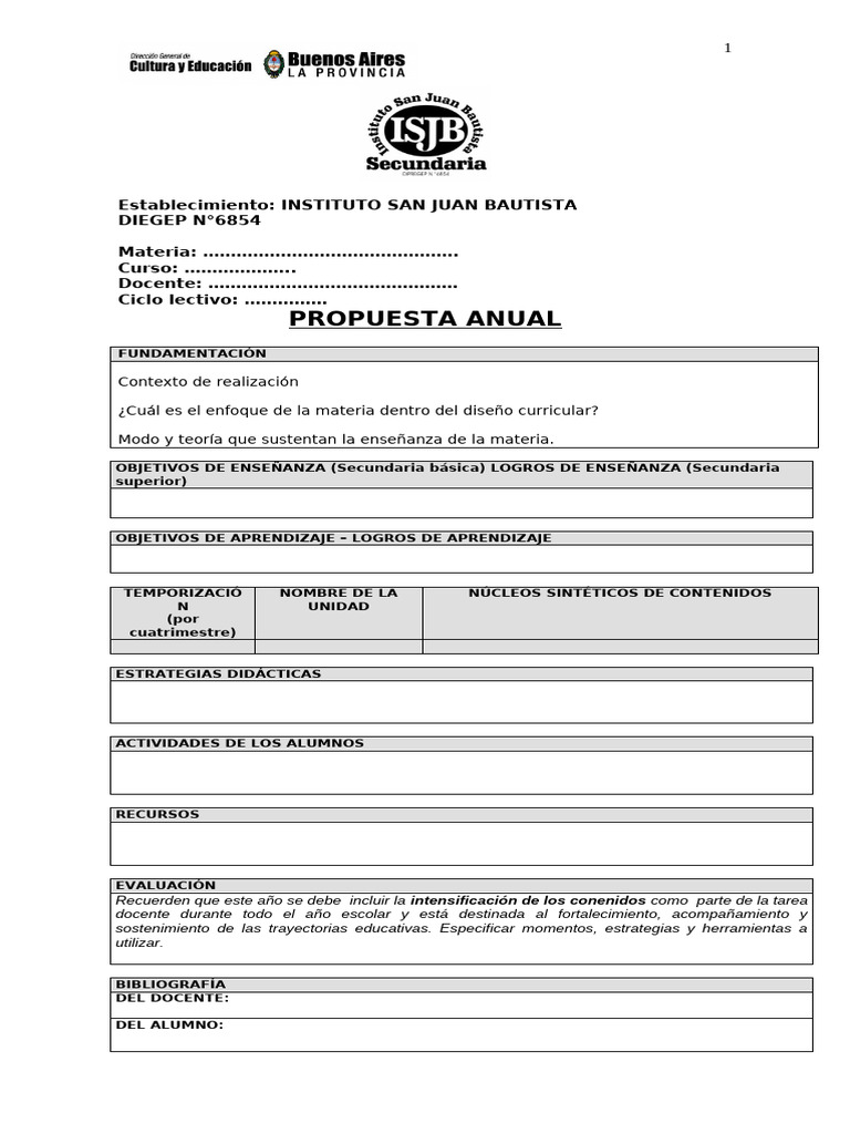 Formato Proy Anual-2023 | PDF