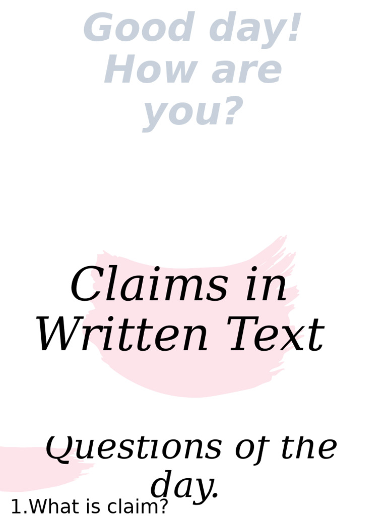 Claims in Written Text | PDF