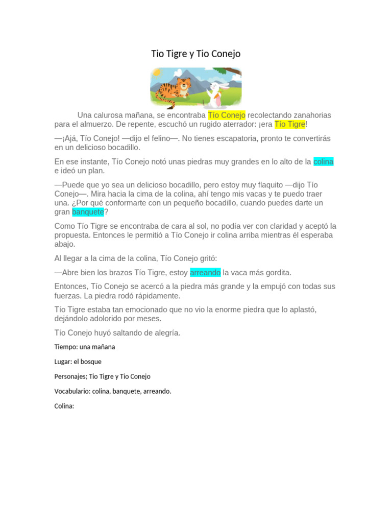 Tio Tigre Y Tio Conejo Pdf