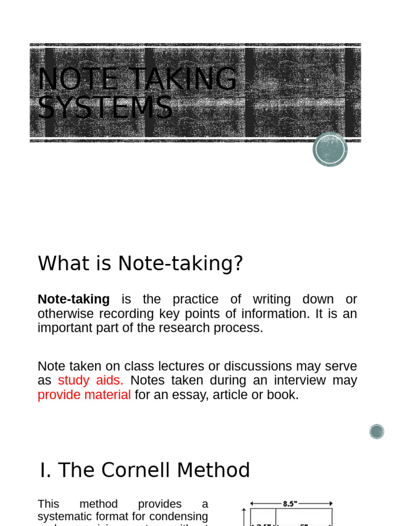 Note Taking | PDF