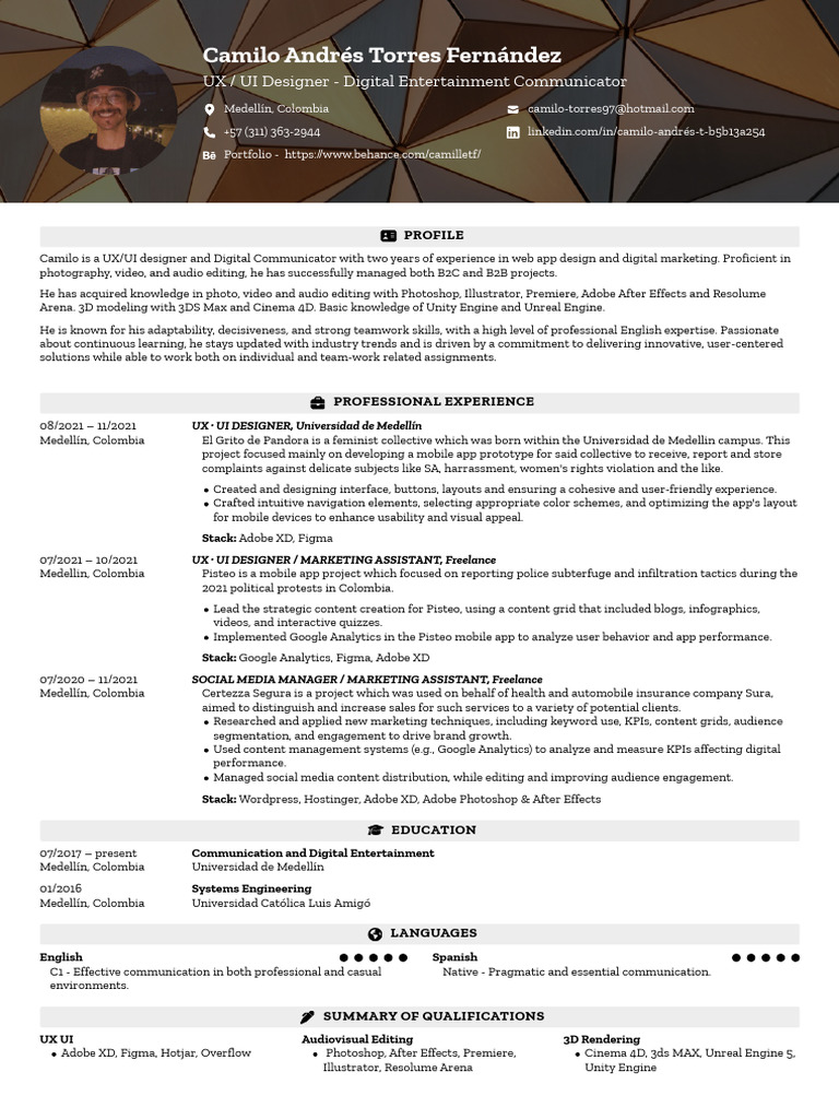 CV Camilo Torres | PDF