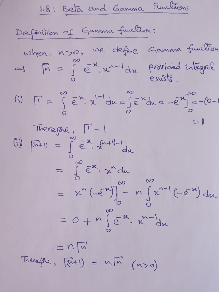 Module 5 Beta and Gamma Functions | PDF