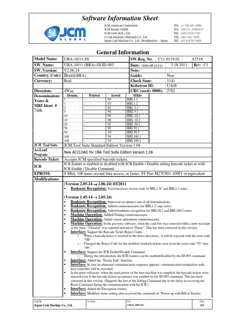 Software Information Sheet | PDF