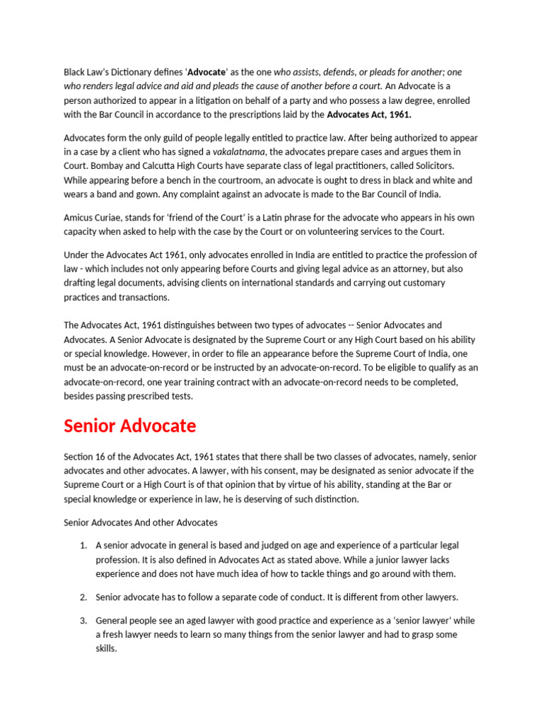 Who is an Advocate | PDF