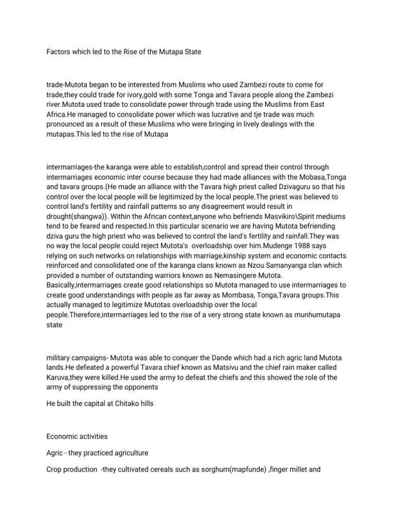 The Mutapa State | PDF