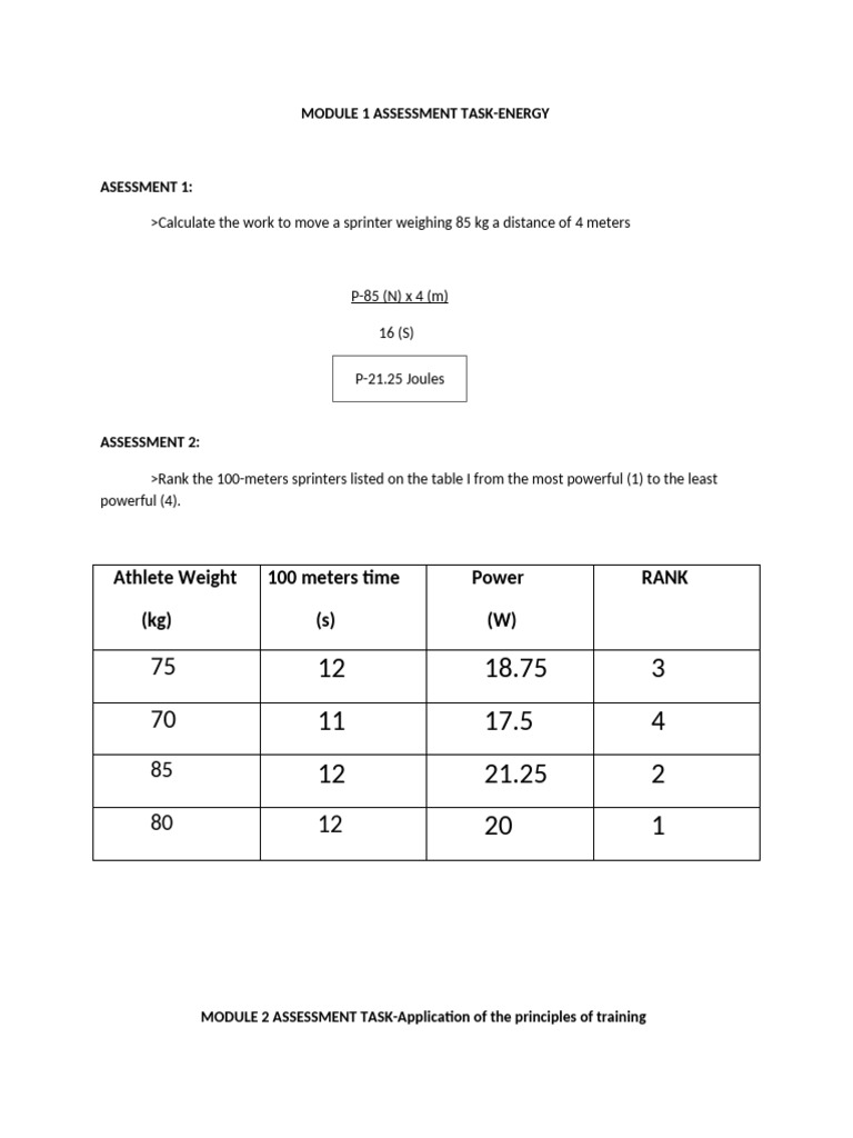 Assessment Task in Physiology | PDF | Physical Fitness | Career & Growth