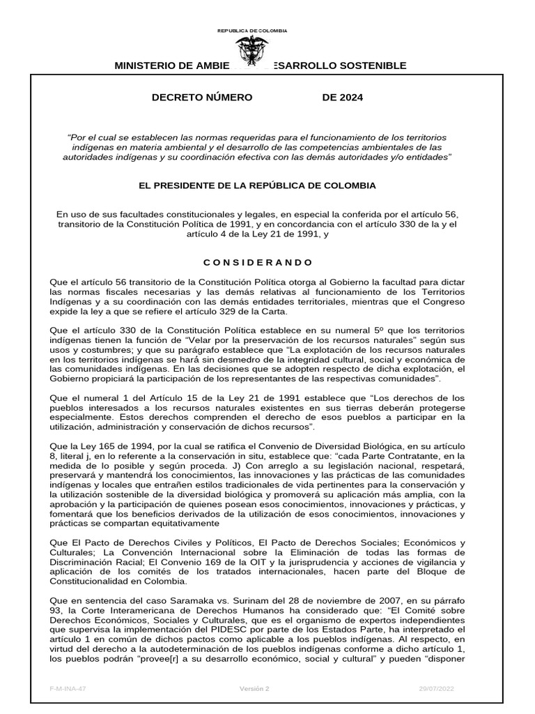 Decreto 1275 de 2024 | PDF