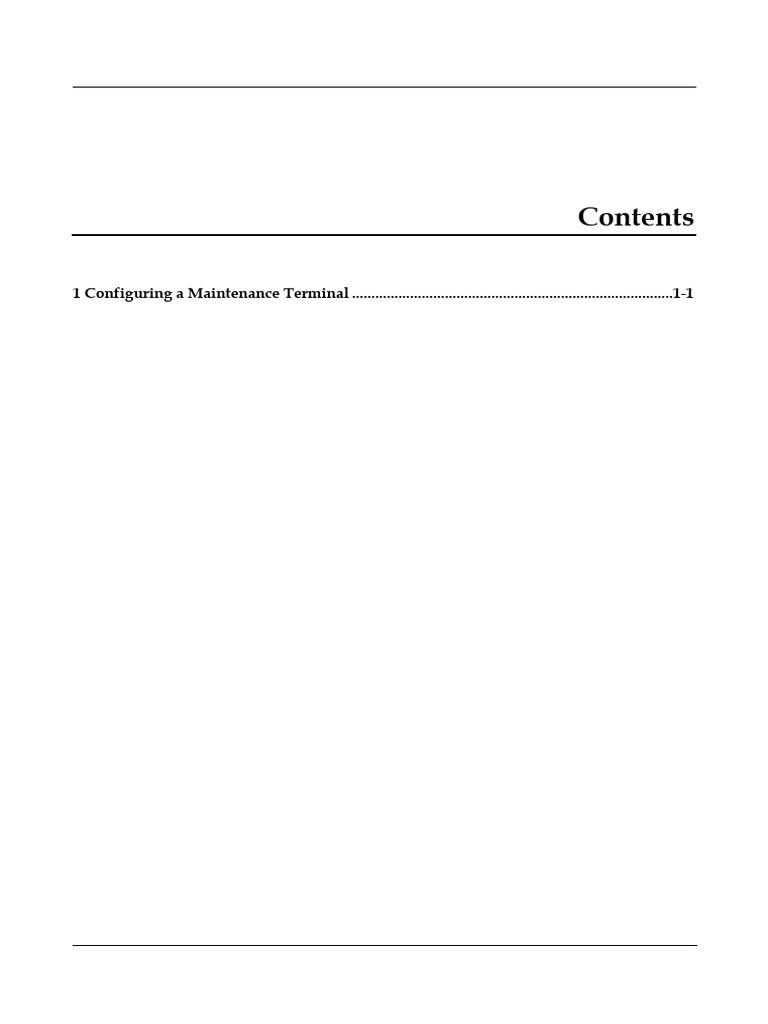 01-01 Configuring a Maintenance Terminal | PDF