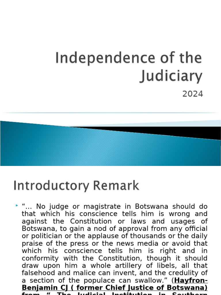Independence of The Judiciary | PDF