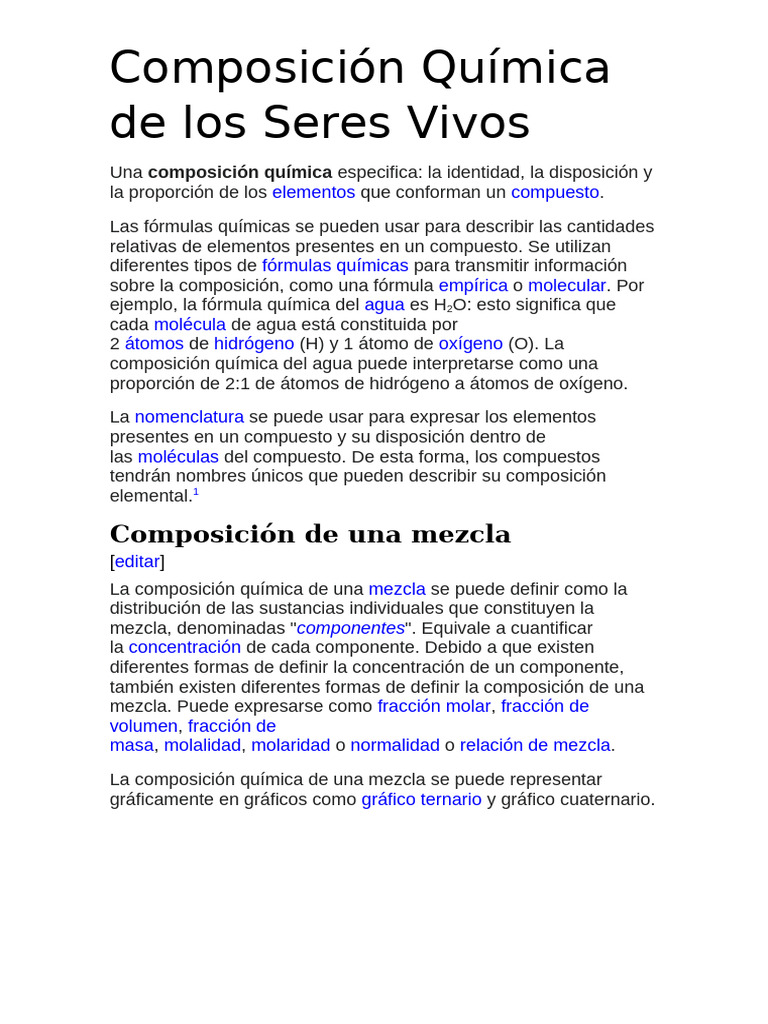 Composición Química de Los Seres Vivos | PDF