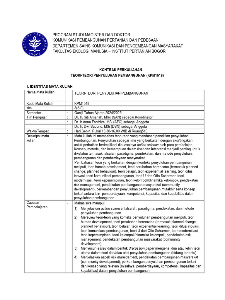 2024 KPM1518-KONTRAK PERKULIAHAN Docx-Signed | PDF