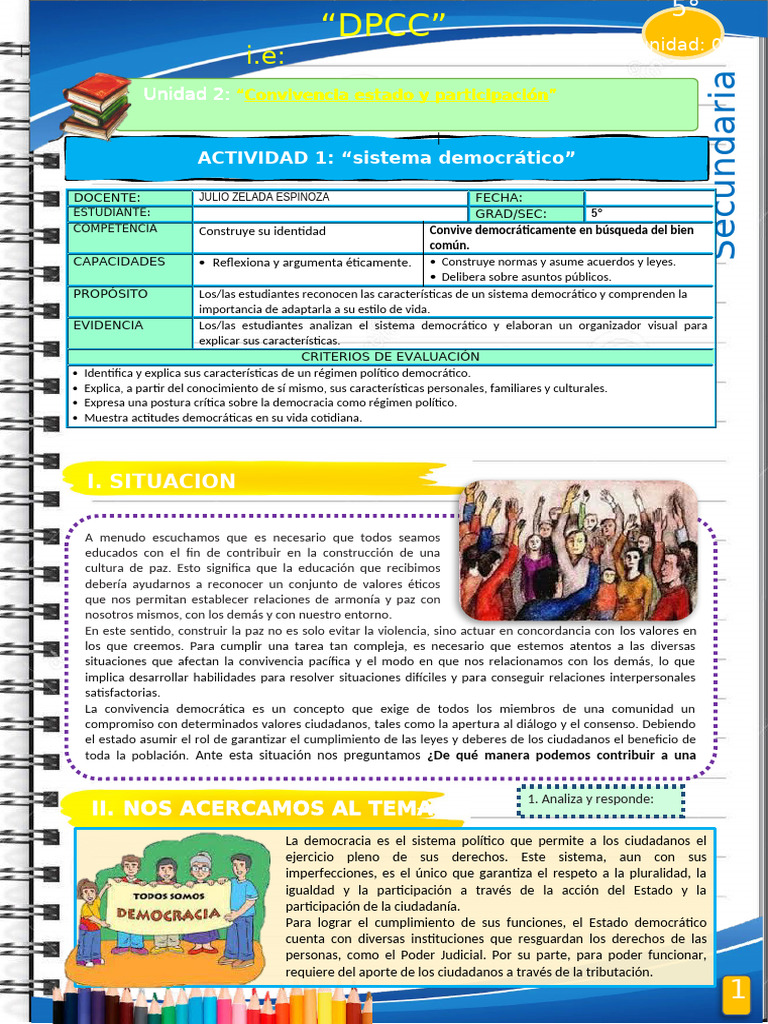 5° DPCC - Actv.01-Uni.2 2023 | PDF