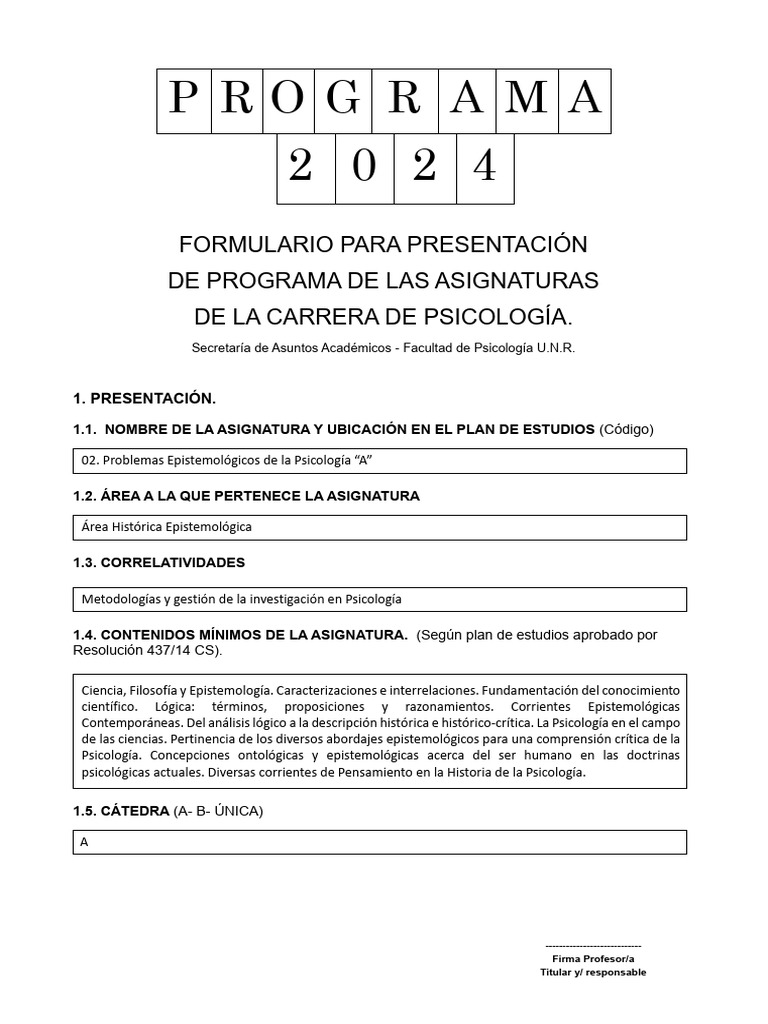 PEP A - Programa 2024 | PDF