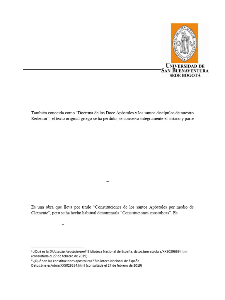 Consultas 1 Didascalía y Constituciones | PDF