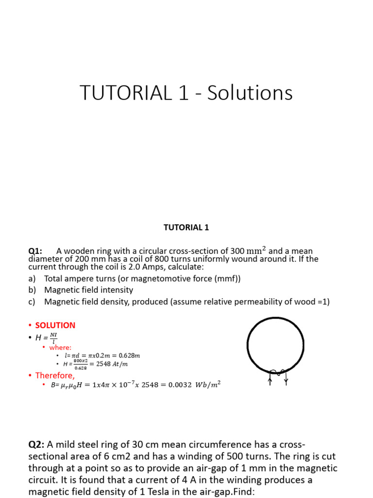 Tutorial Solutions (1) | PDF Tutorial Solutions (1) | PDF