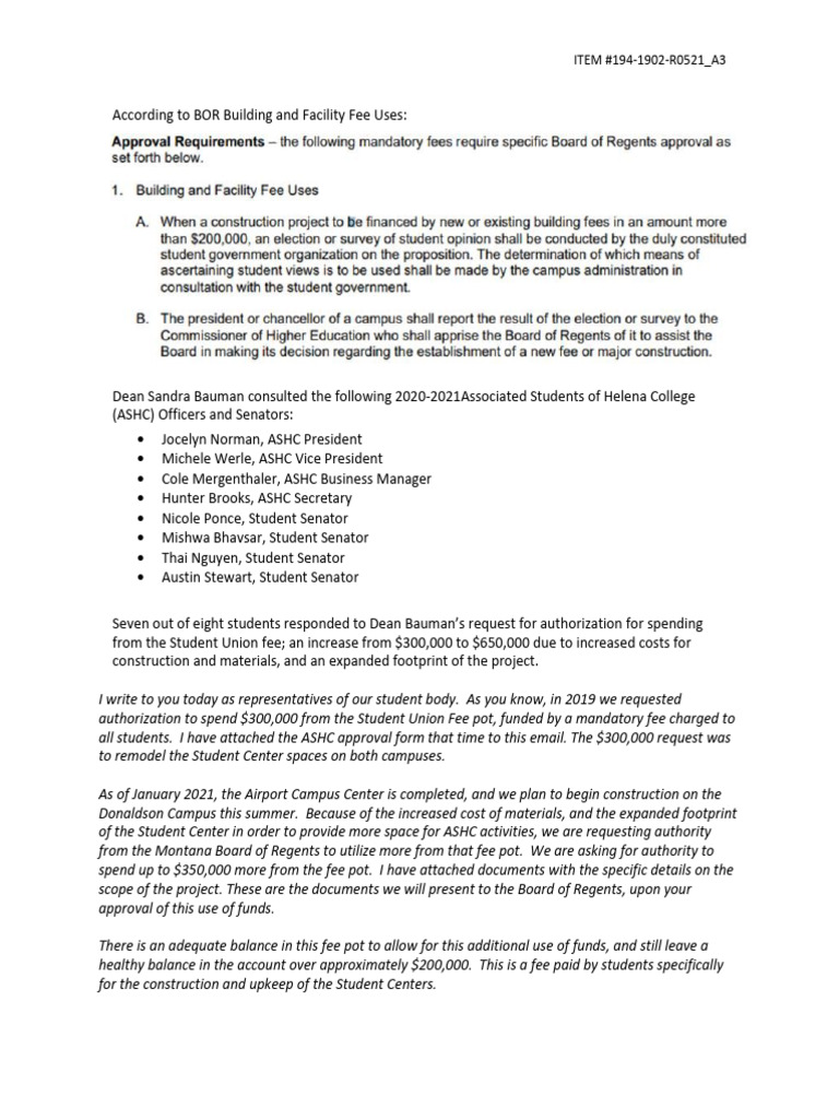 Forth: Fees Board Approval | PDF
