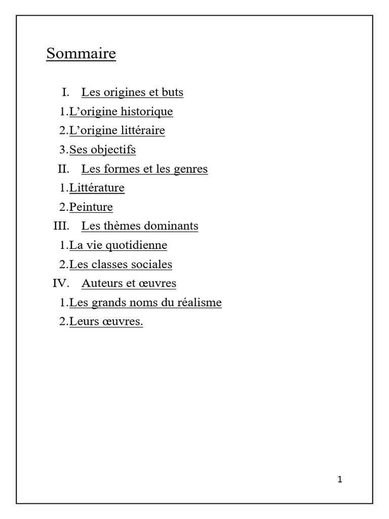 Exposé Français01 Sommaire. 1ere | PDF