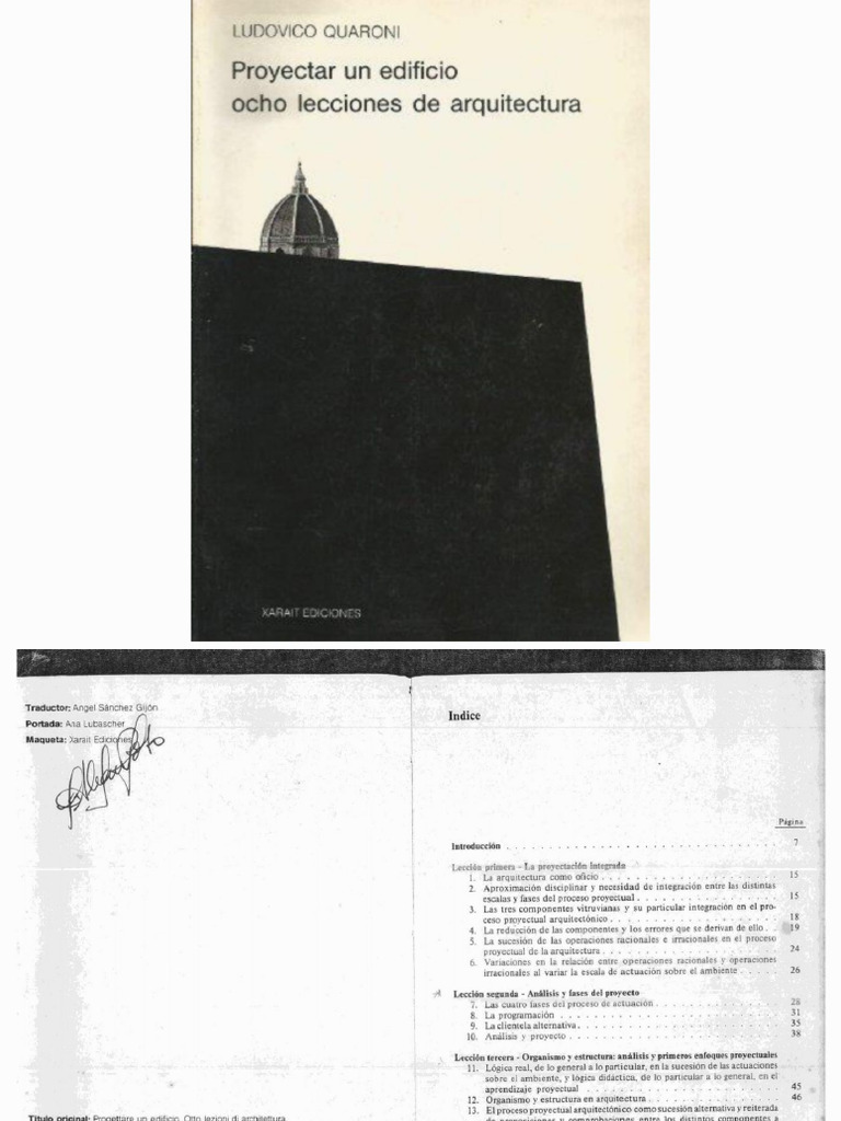 Proyectar Un Edificio 8 Lecciones de Arquitectura - Ludovico Quaroni | PDF