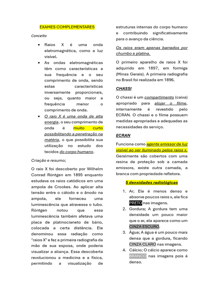 Exames Complementares | PDF