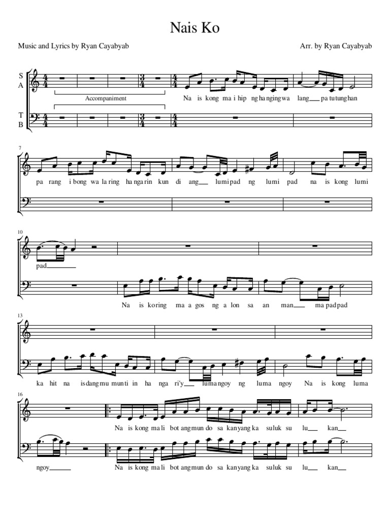 Nais Ko by Ryan Cayabyab Lyrics | PDF