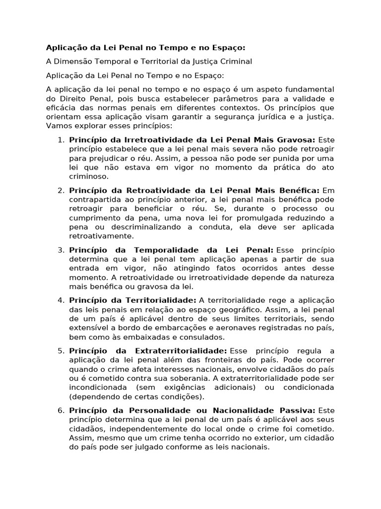 Aplicacao Da Lei | PDF