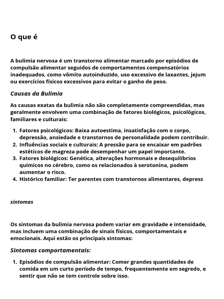 Oqueé: Causas Da Bulimia | PDF