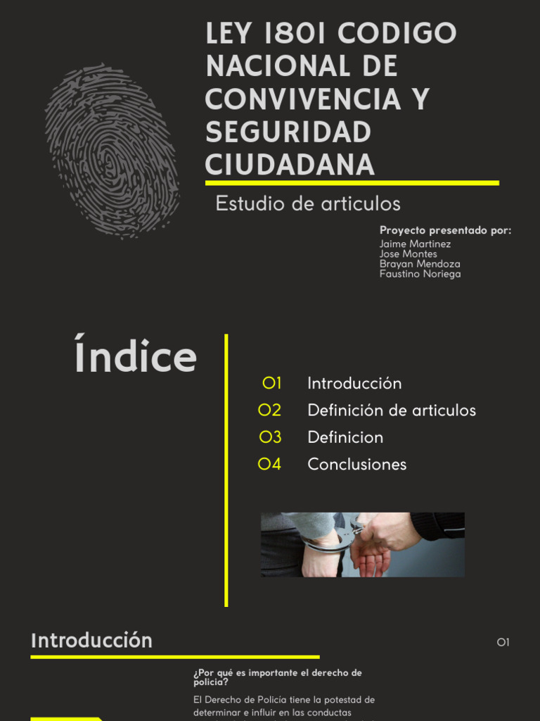 Ley 1801 Codigo Nacional de Convivencia y Seguridad Ciudadana | PDF