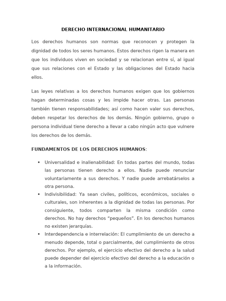 Derecho Internacional Humanitario | PDF