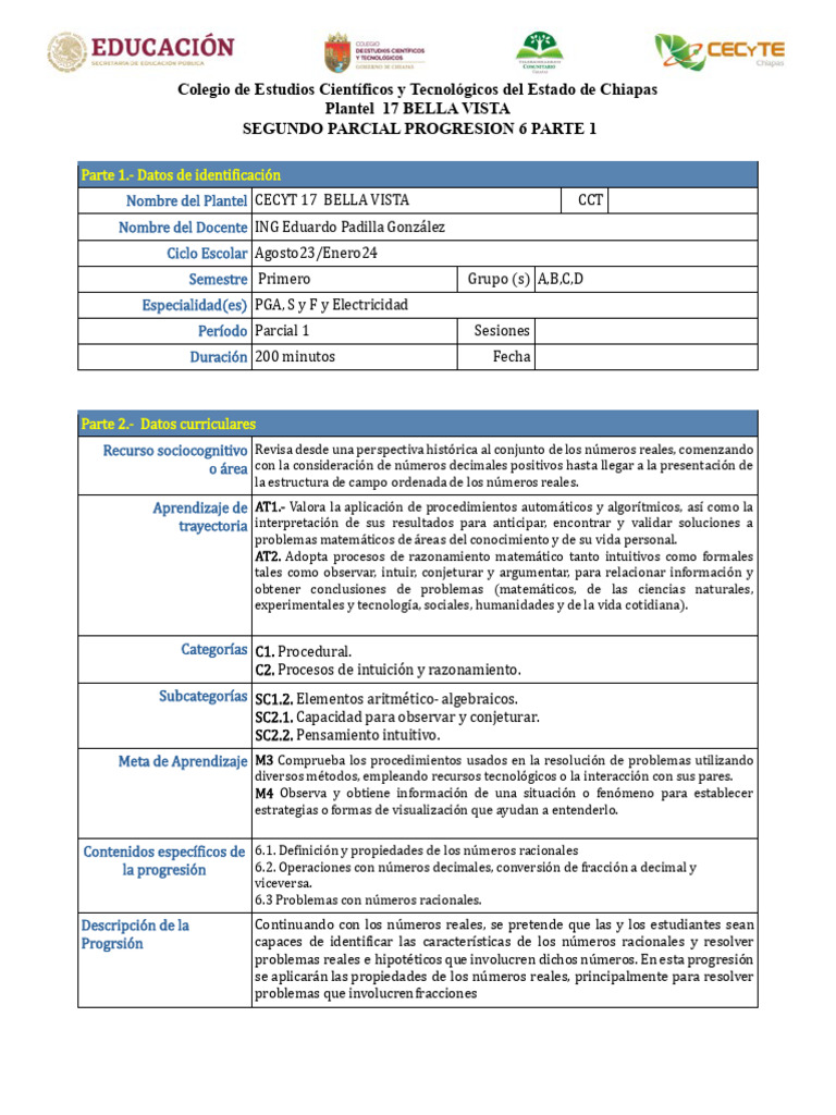 Progresion 6 Parte 1 | PDF