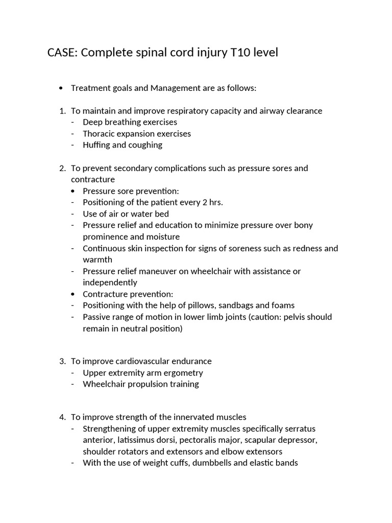 Spinal Cord Injury Assignment | PDF