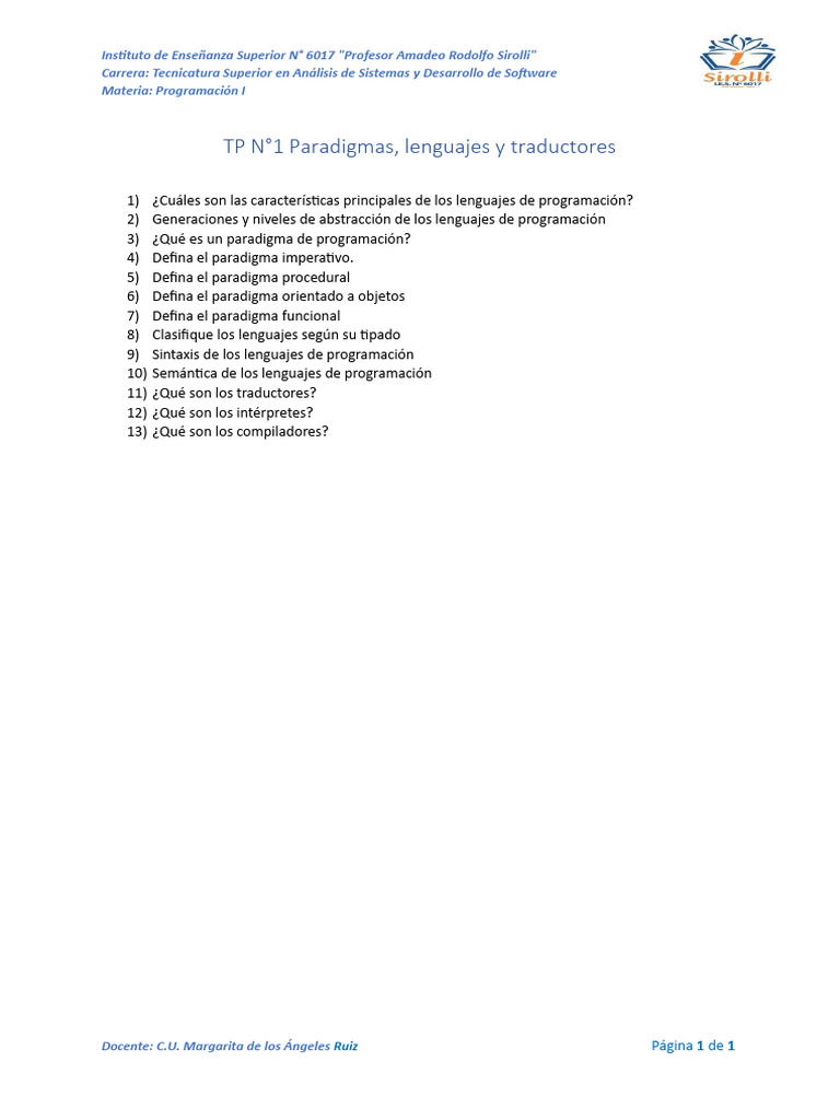 Teoria-Programacion I | PDF