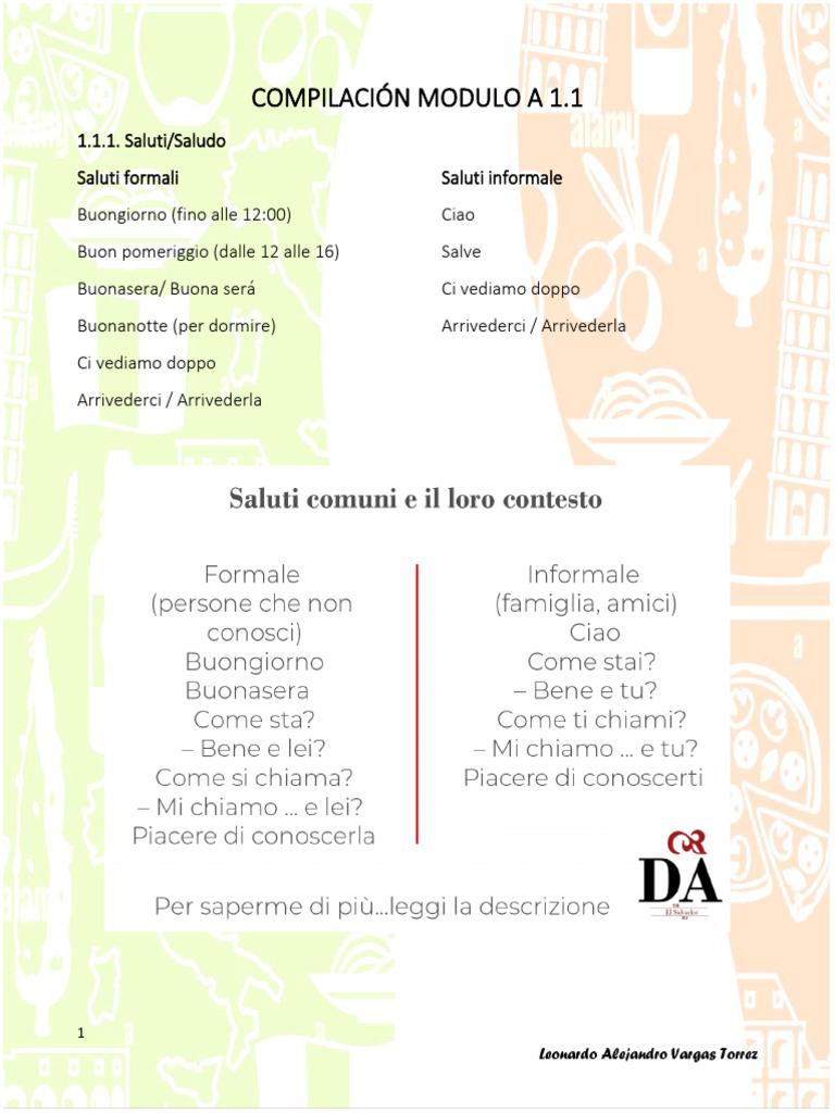 MODULO A1 - 1 Leonardo | PDF | Mecánica del lenguaje | Relaciones ...