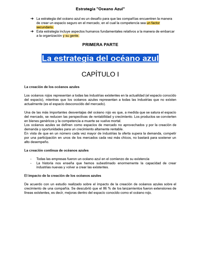 Estrategia Oceano Azul | PDF
