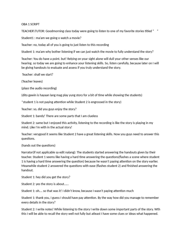 OBA 1 SCRIPT | PDF