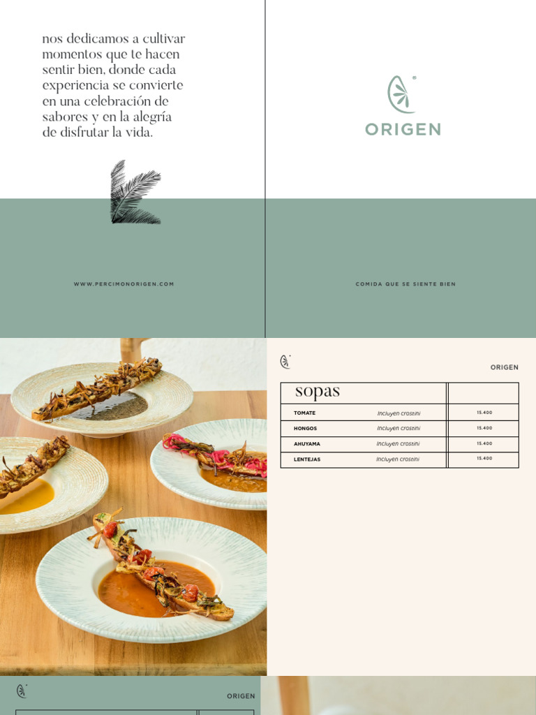 Menú Pércimon Origen Español | PDF | Vinagreta | ensalada