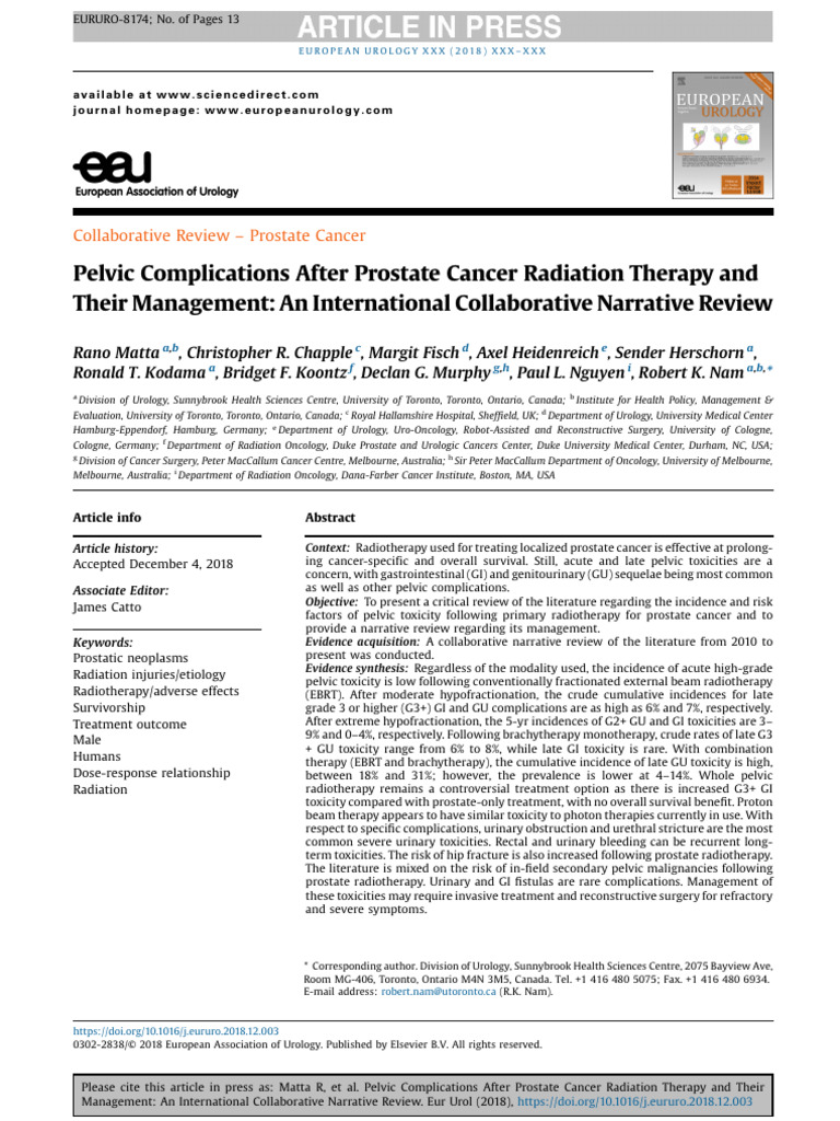 Pelvic Complications After Pros - Rano Matta | PDF