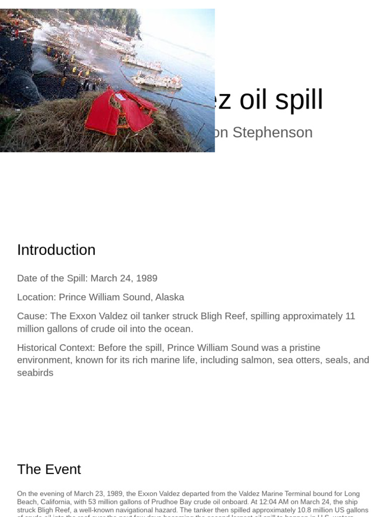 Exxon Valdez Oil Spill | PDF | Oil Spill | Natural Environment