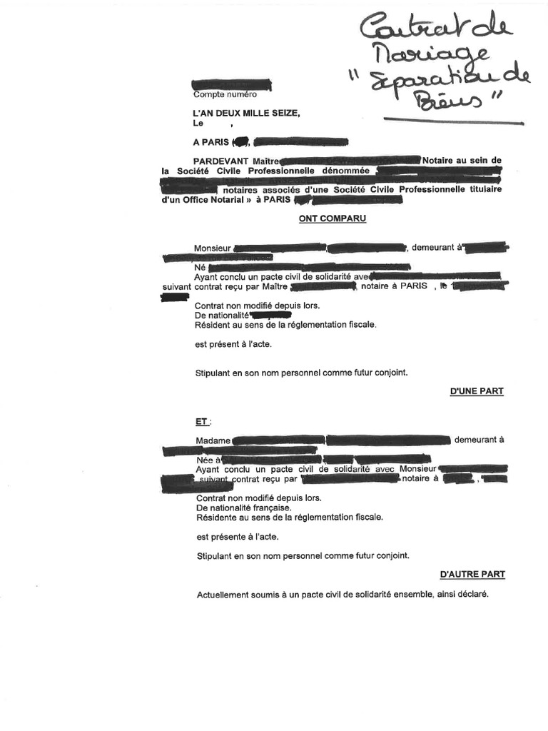 Modele Contrat de Mariage | PDF