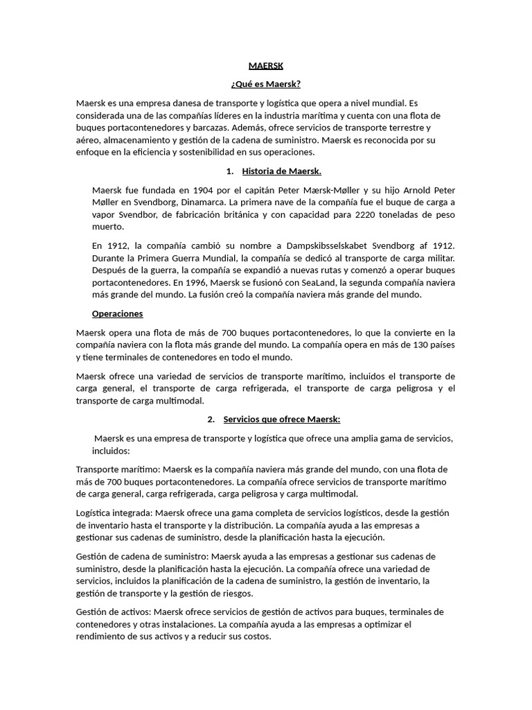 MAERSK | PDF