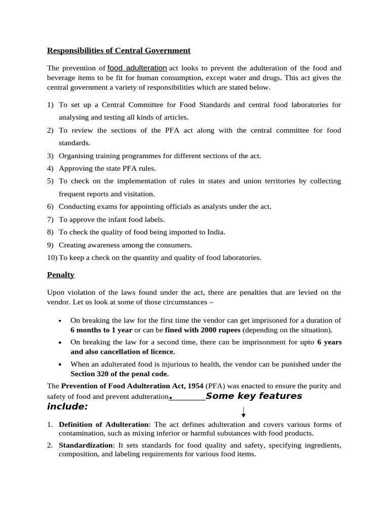FSSAI Full Form Is The Food Safety and Standards Authority of India | PDF