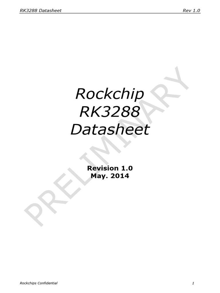 Rockchip RK3288 Datasheet V1.0 20140516 | PDF