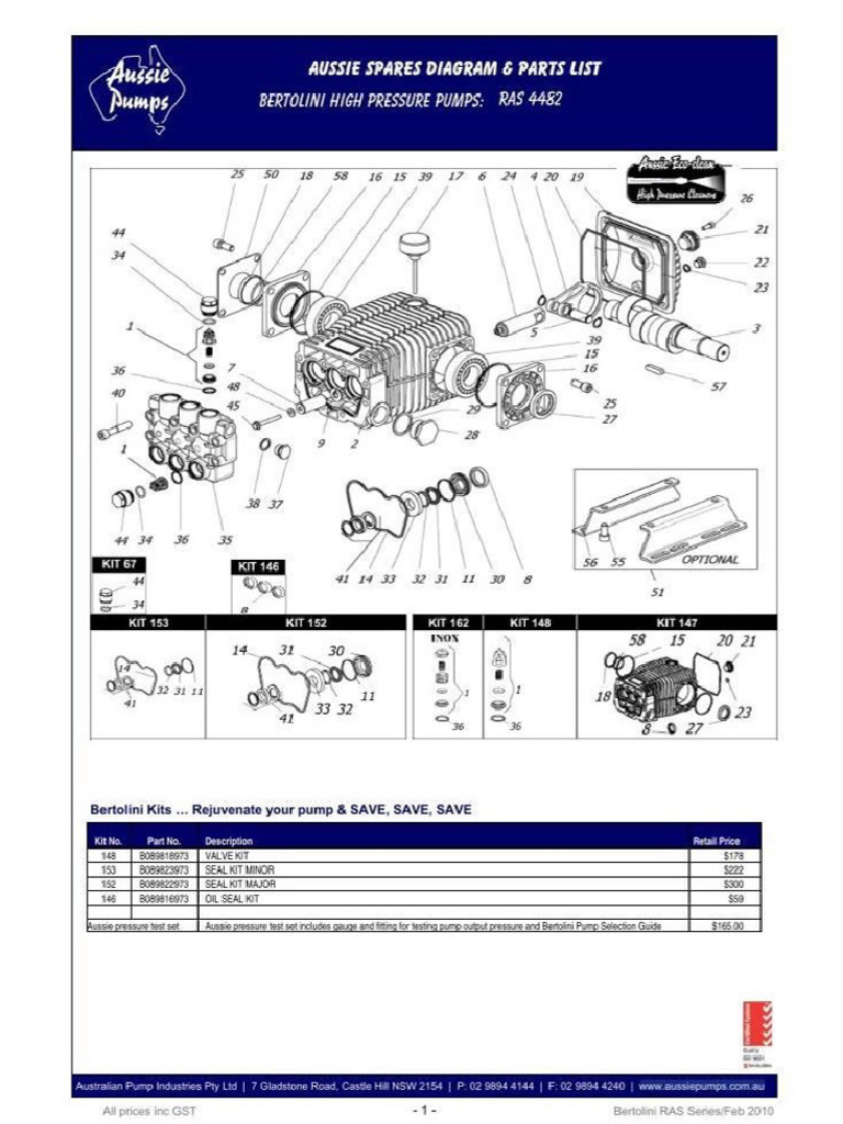 Bertolini Pump - RAS 4482 - Part Manual | PDF