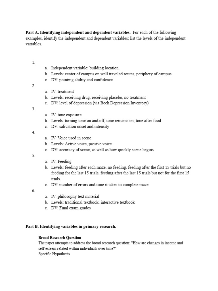 Identifying IV and DV | PDF