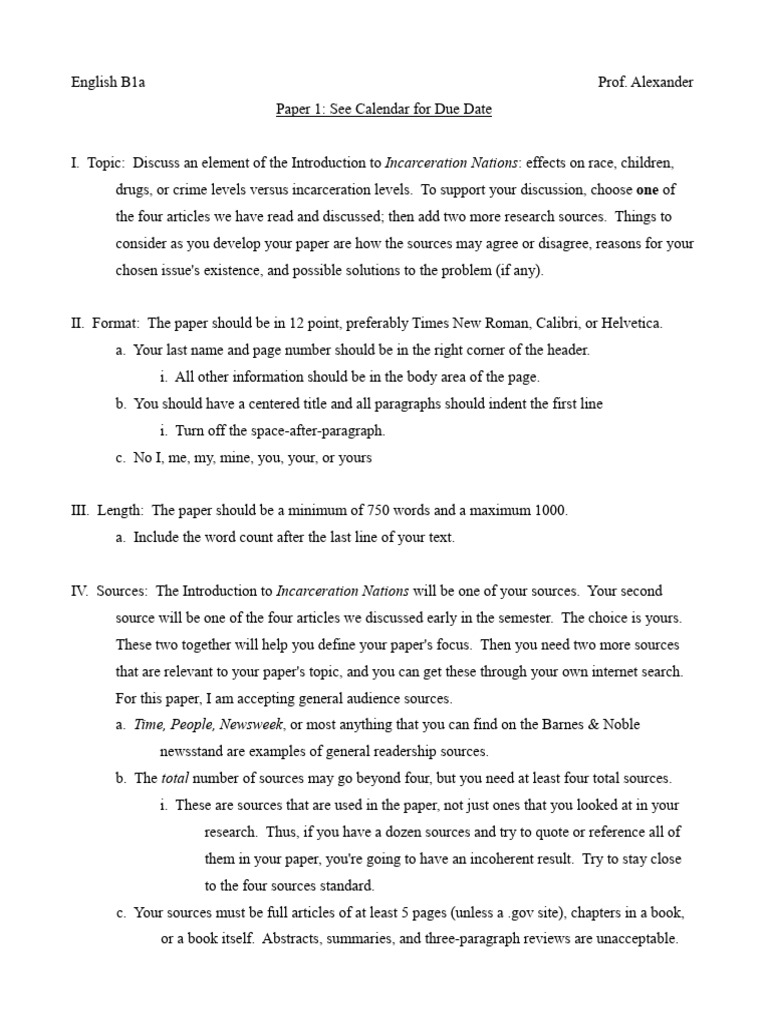 Paper 1 Guide Sp24 | PDF