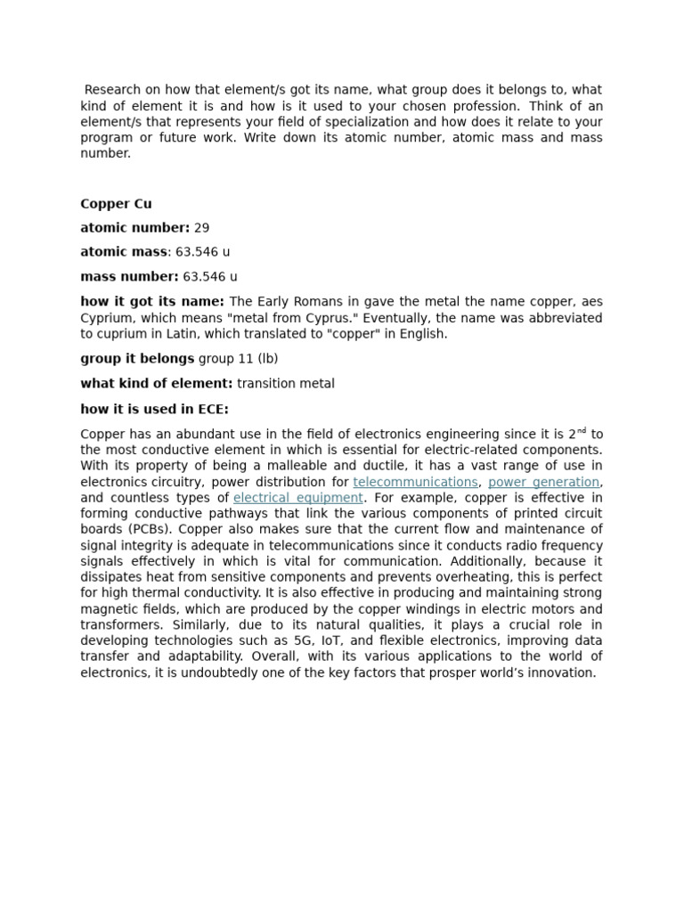 Element Related To ECE | PDF