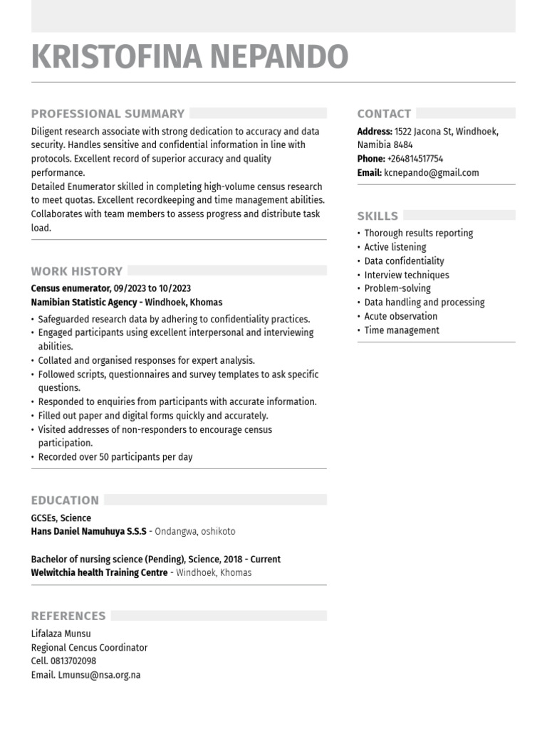 Kristofina Nepando CV | PDF
